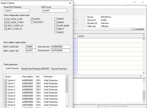 Stm32flash读保护的分析及解决办法stm32h750vbt6st Link Utility芯片被锁芯片有读保护请先擦除
