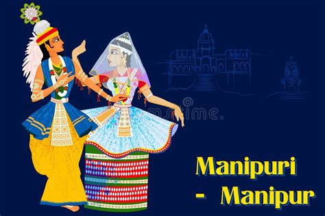 Couple Performing Phag Folk Dance Of Haryana India Stock Vector