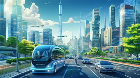 Smart City Futuristic Cityscape With Light Trails Connect With Wave Line Creative Design Big