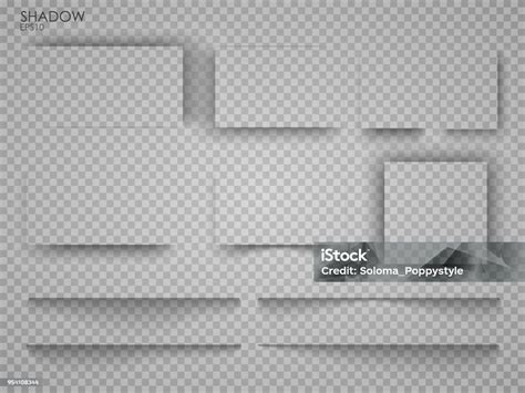 절연 그림자 벡터 페이지 구분선 격리 투명 한 그림자와 함께입니다 그림자 효과의 집합입니다 투명 한 그림자 현실적인 그림 0명에 대한 스톡 벡터 아트 및 기타 이미지