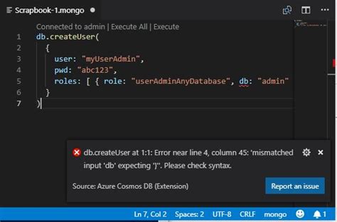 syntax taken from mongodb documentation · issue 971 · microsoft vscode cosmosdb · github