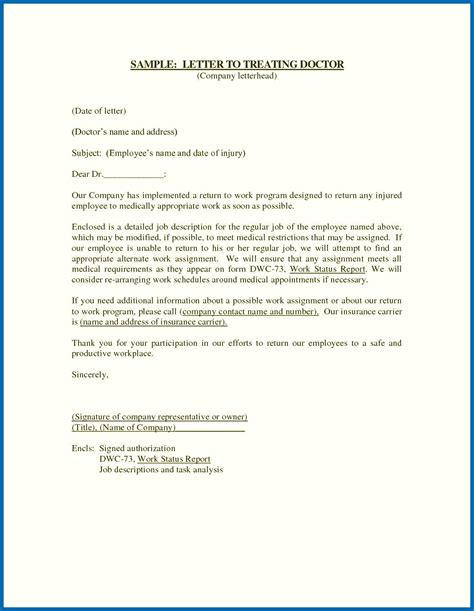 Return To Work Template Letter