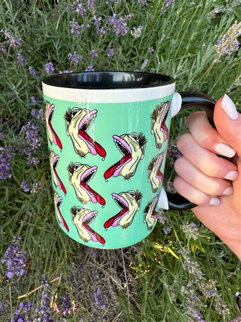 Funky Cartoon Character Mug Open Mouth Mug 15 Oz Etsy