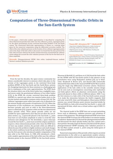 Pdf Computation Of Three Dimensional Periodic Orbits In The Sun Earth System