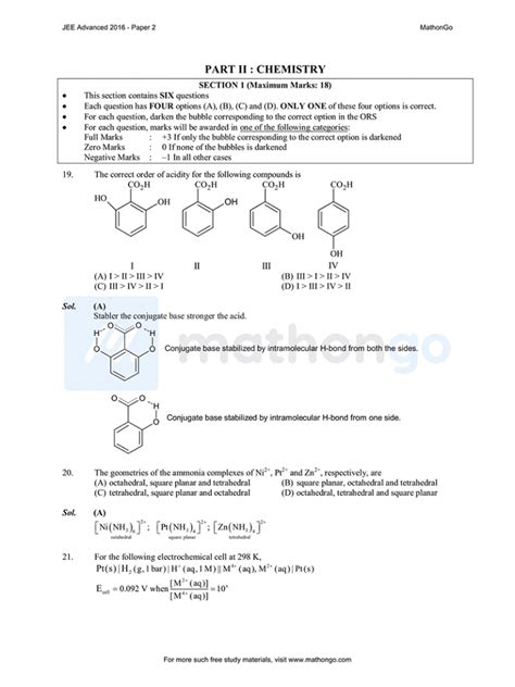 Jee Advanced 2016 Question Paper 2 Mathongo