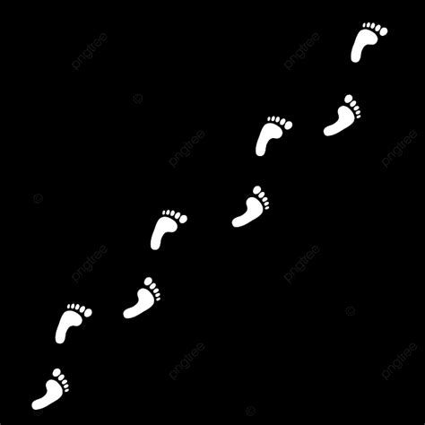 검은 배경에 고립 된 인간 발자국 경로의 흰색 실루엣 우표 인간 하얀 Png 일러스트 및 벡터 에 대한 무료 다운로드