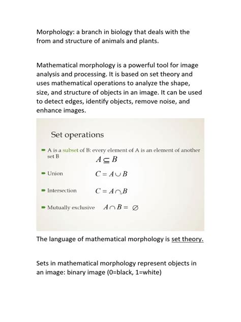 Mathimatical Morphology Pdf