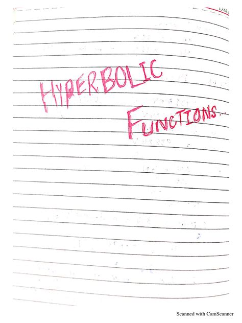 Ik Maths Hyperbolic Functions 1 Pdf