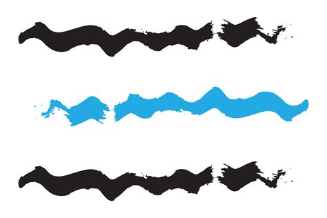 Colorful Wavy Brush Strokes Grungy Brush Effect Dirty Brush Stroke