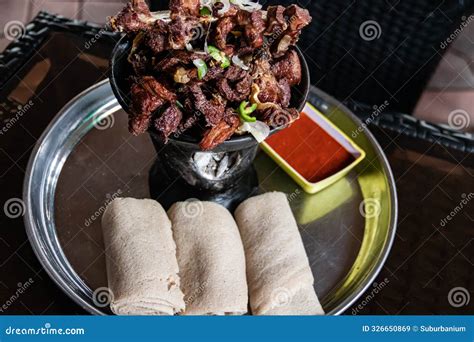 Shekla Tibs Is A Savory Ethiopian National Meal Of Sauted Meat And Spices Stock Image Image Of