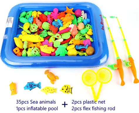 아기 낚시 장난감 40 Pcs 어린이 자석 낚시 장난감 풍선 풀 막대 그물 세트 어린이 모델 놀이 낚시 야외 목욕 장난감 낚시 장난감 Aliexpress