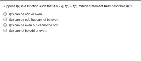 Solved Suppose Fx Is A Function Such That If P