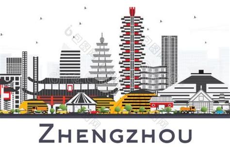 中国城市地平线隔离的向白色的背景著名的陆图片 包图网企业站