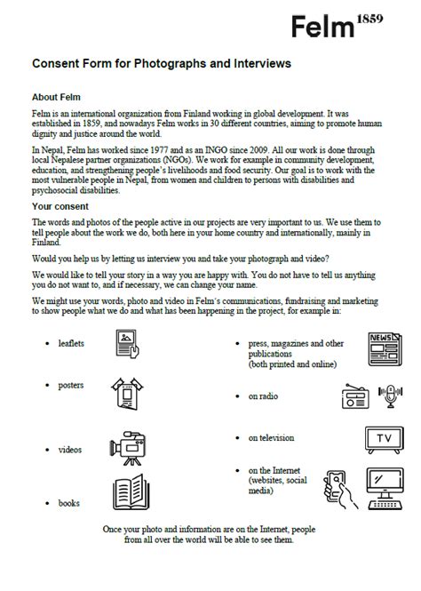 Interview Photography And Video Consent Form Felm Nepal English