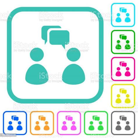 둥근 사각형 거품을 가진 두 명의 말하는 사람 단단한 생생한 색상의 평면 아이콘 고객에 대한 스톡 벡터 아트 및 기타 이미지 고객 고체 기포 Istock