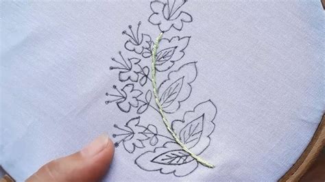 Hand Embroidery Lazy Daisy Flower Stitch Design For Dress Youtube