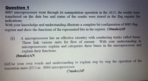 solved question 1 8085 microprocessor went through its