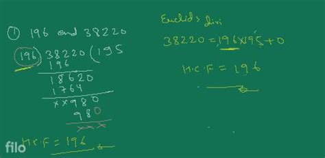 Use Euclid S Algorithm To Find HCF Of Ii Filo