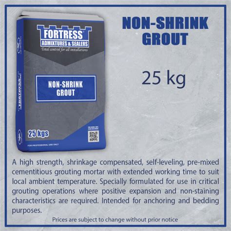 Non Shrink Grout 25 Kg Gt Stone Works Shop