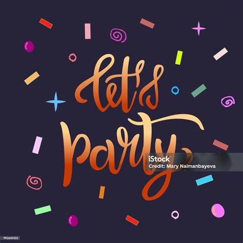 축 하 카드 초대장 엽서 배너 파티 글자 텍스트를 수 있습니다 배경에 색종이와 벡터 일러스트 레이 션 공휴일에 대한 스톡 벡터