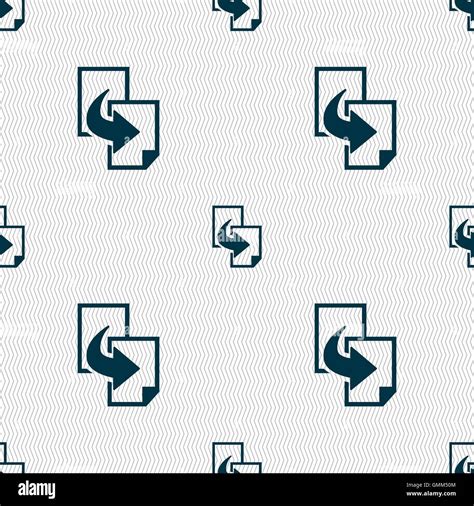 Copy File Sign Icon Duplicate Document Symbol Seamless Abstract Background With Geometric