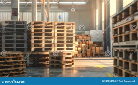 Efficient Modern Warehouse Filled With Organized Pallets And Advanced Barcode Scanning Systems