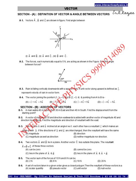 Assignment Vector Pdf Euclidean Vector Angle