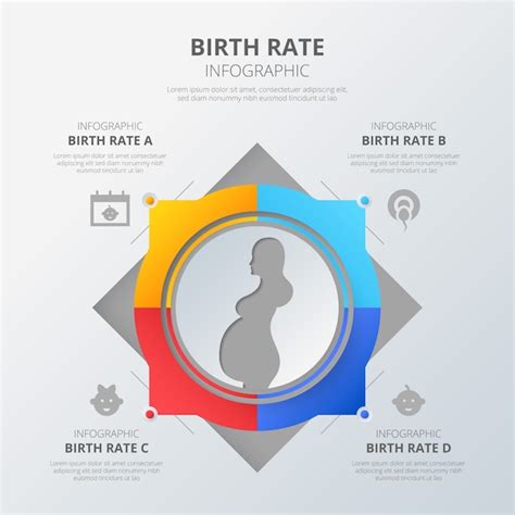 Free Vector Birth Rate Data Infographic