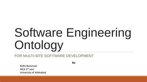 Software Engineering Ontology Ppt