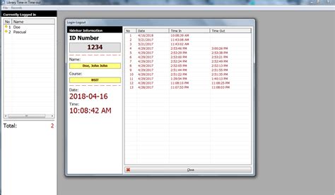Visual Basic And Mysql Time In And Time Out Monitoring System