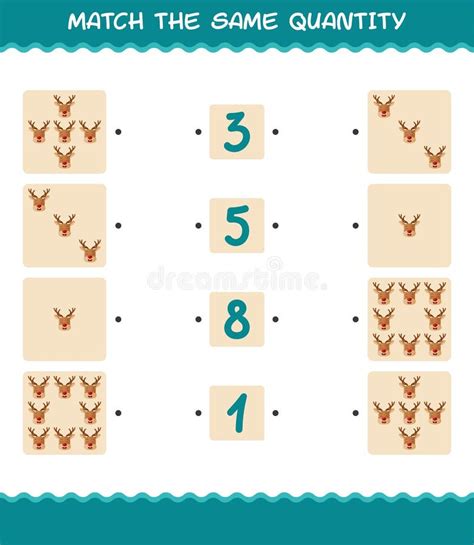Igualar La Misma Cantidad De Reno Juego De Conteo Juego Educativo Para Niños Y Niños De Edad