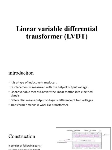 Linear Variable Differential Transformer Lvdt Pdf Electrodynamics Transformer