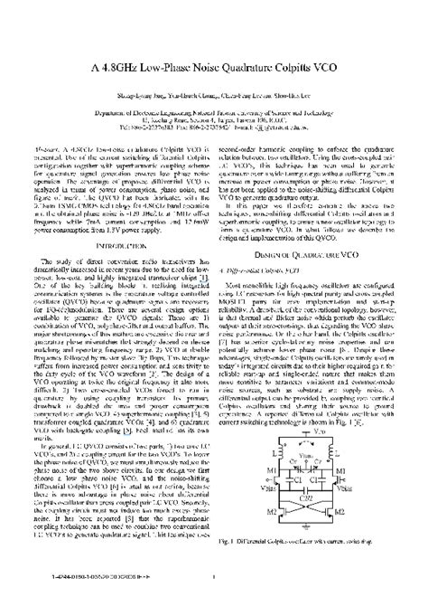 Pdf A 48ghz Low Phase Noise Quadrature Colpitts Vco