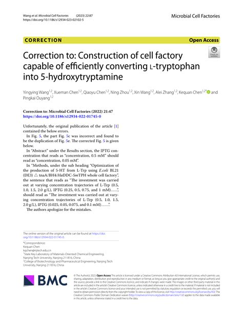 Pdf Correction To Construction Of Cell Factory Capable Of