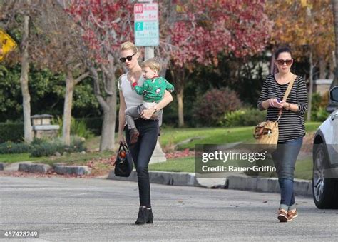 January Jones And Her Son Xander Dane Jones Are Seen On December