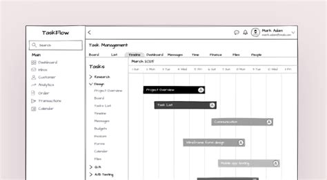 Free Wireframe Template For Sketchy Task Management Timeline
