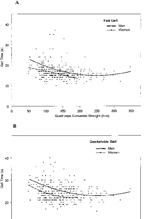 relationship between muscle strength and gait speed for women and men