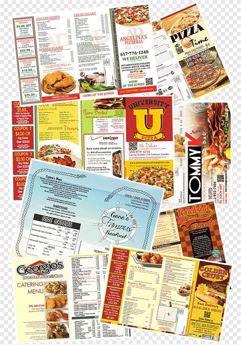 테이크 아웃 용지 인쇄 메뉴 레스토랑 레스토랑 전단지 식품 본문 Png Pngegg