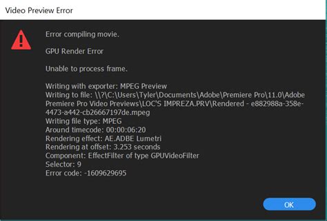 Solved Error Code PREMIERE AND MEDIA ENCODER Adobe Product Community