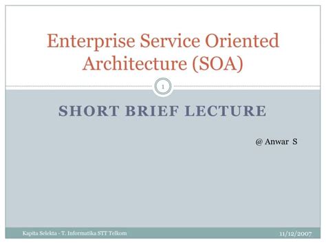Enterprise Service Oriented Architecture Soa Ppt