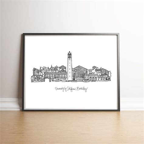 University Of California Berkeley Art Print Ca Uc Berkeley Etsy