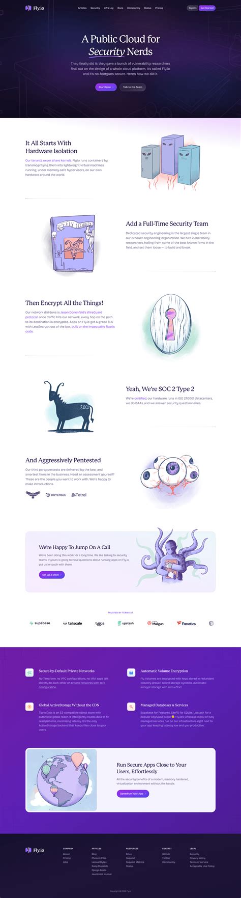 Fly Io Features Page SaaS Landing Page