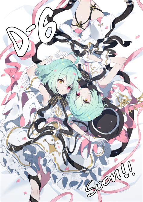 Eversoul Absurdres Highres Korean Commentary Official Art 2girls Ahoge Bare Shoulders