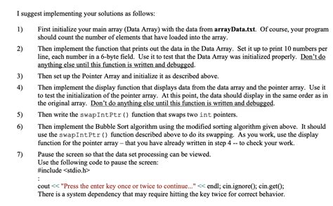 Solved We Are Given An Array Of Data That We Need To Be Able