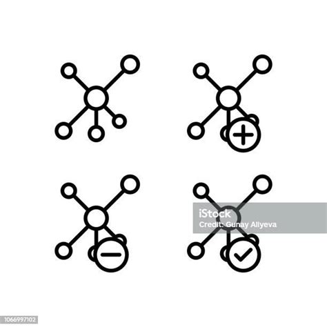 분자 더하기 빼기 기호 아이콘 확인 개요 버튼 아이콘의 요소입니다 웹사이트 디자인 및 개발 응용 프로그램 개발에 대 한 얇은