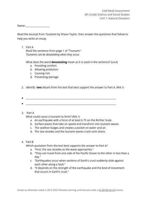 Grade 4 Sci And Soc Unit 1 Cold Read Assessment Updated 5bqbx8 Pdf