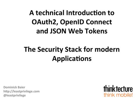 A Technical Introduction To Oauth2 Openid Connect And Json Web Tokens