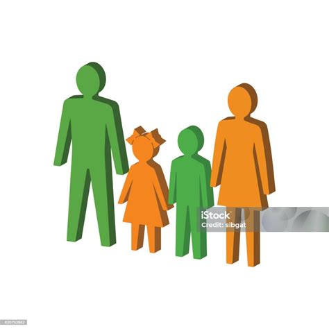 부모와 어린이 가족 상징입니다 평면 아이소메트릭 아이콘입니다 웹 디자인 Ui 모바일 애플 리 케이 션 Infographic 위한