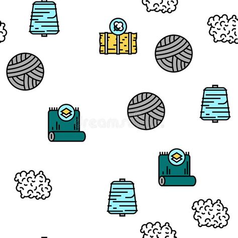 Textile Production Collection Icons Set Vector Stock Vector Illustration Of Pack Equipment