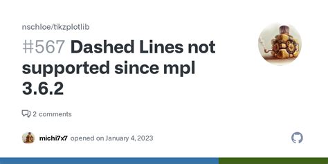 dashed lines not supported since mpl 3 6 2 · issue 567 · nschloe